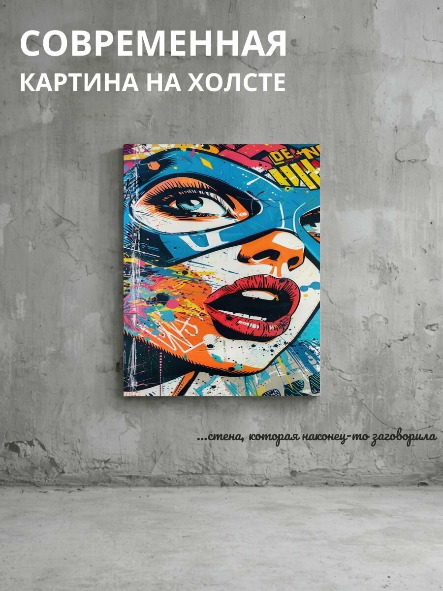 Картина на холсте Портрет лица 20x30 см