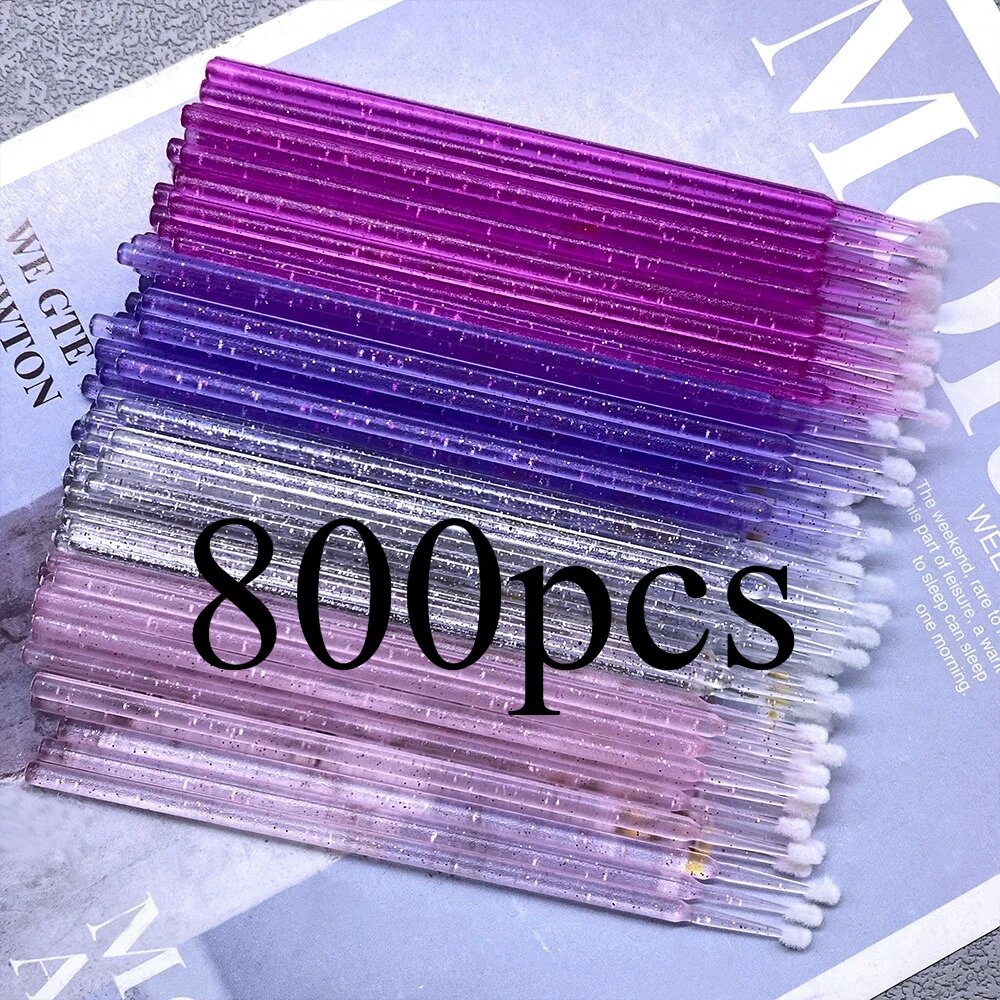 Микроаппликаторы для ресниц, 800 шт, цвета в ассортименте