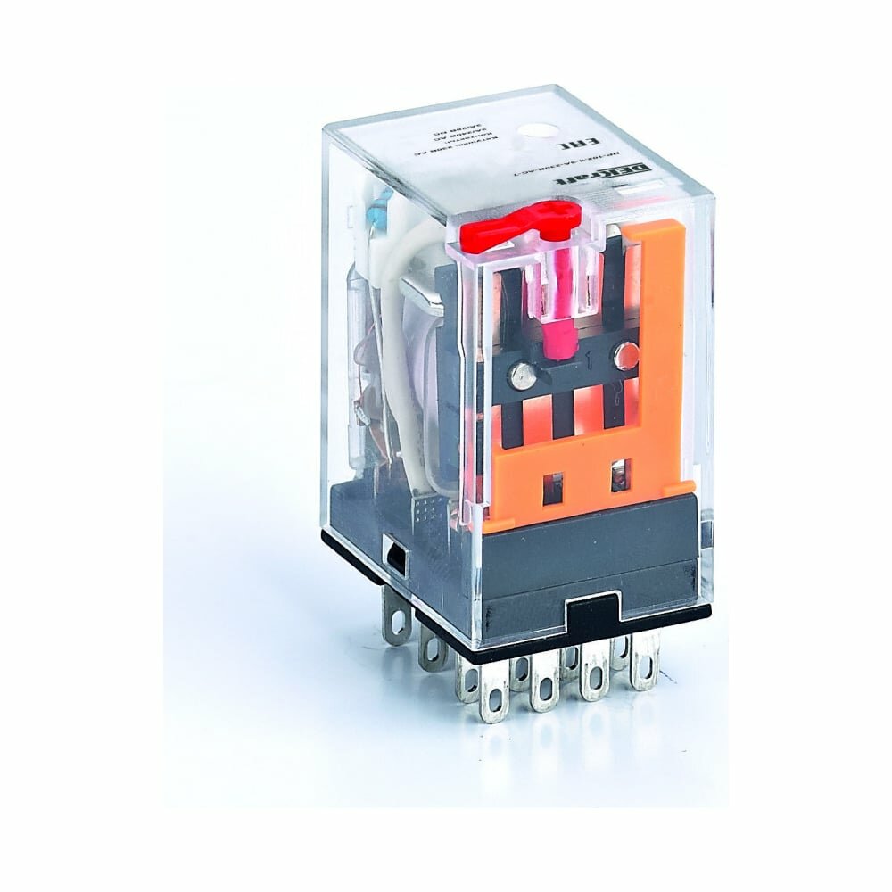 Промежуточное реле Dekraft ПР-102, 3 А, 110 В DC, 4 контакта, LED, TEST, 23811DEK