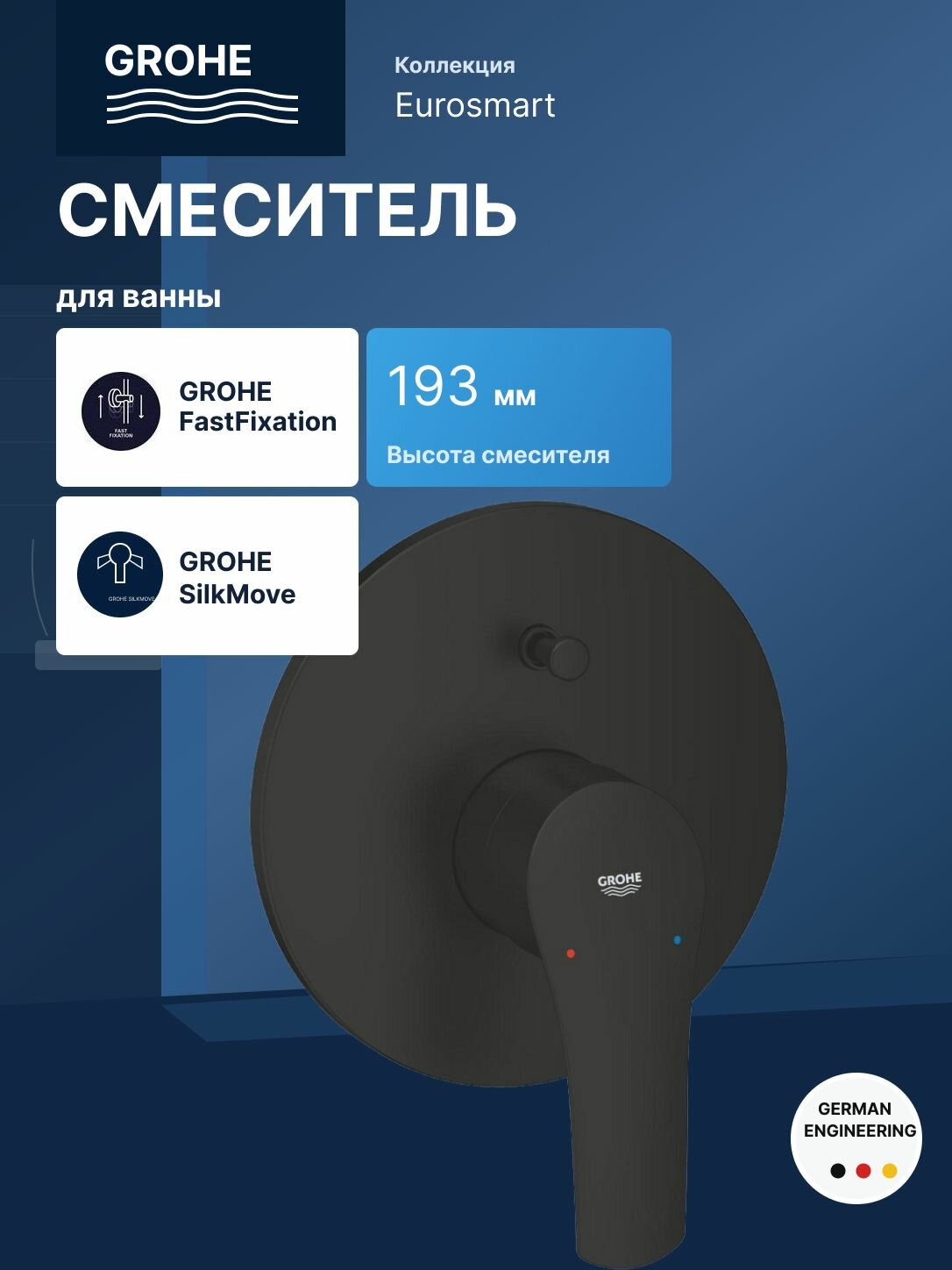 Внешняя часть смесителя для ванны GROHE Eurosmart (194502433)