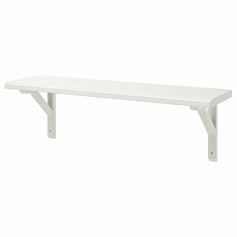 Полка IKEA TRANHULT / SANDSHULT, белая морёная осина, 80x20 см 393.260.93
