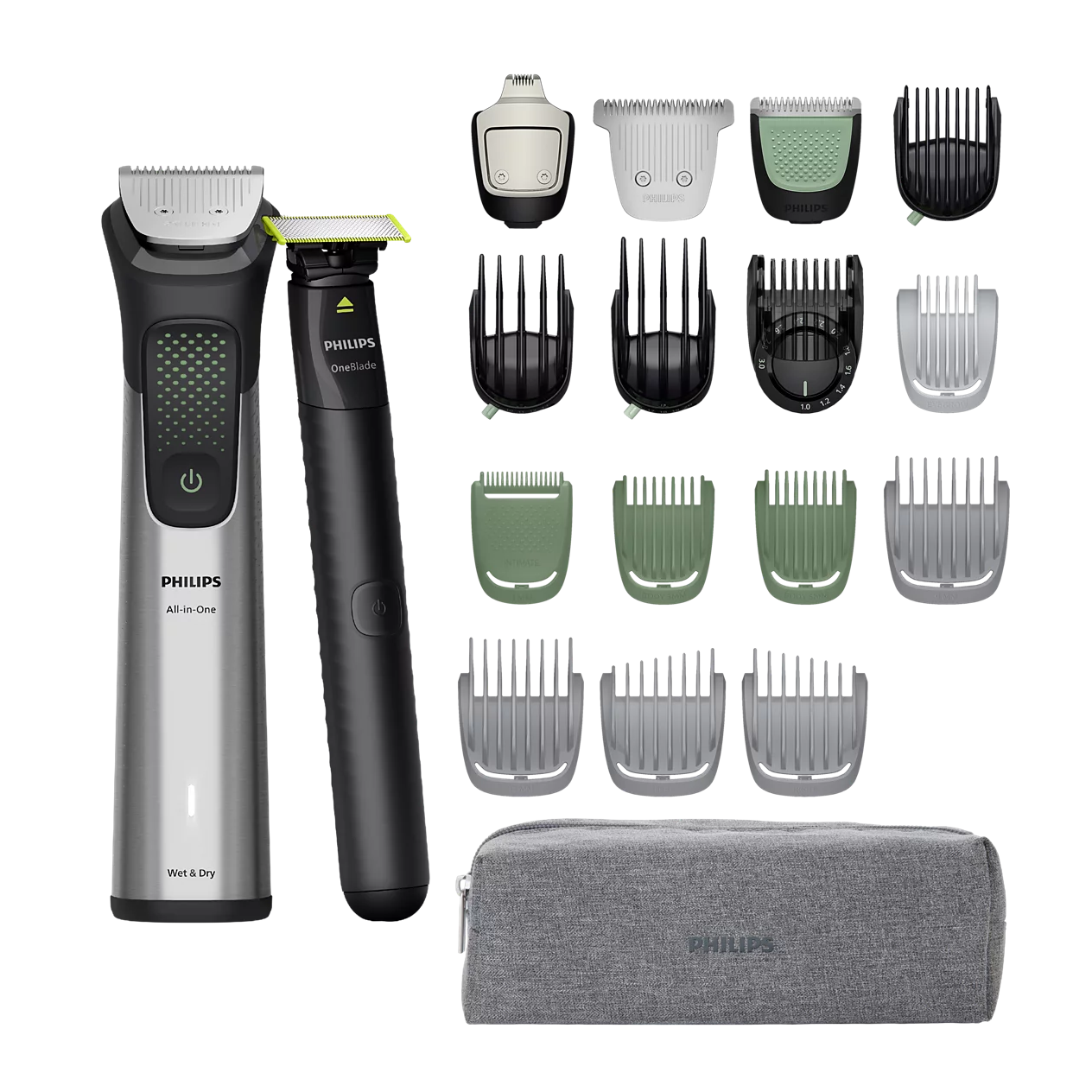 Набор для стрижки Philips Series 9000 MG9557/15 20-в-1 с триммером OneBlade для лица, волос и тела