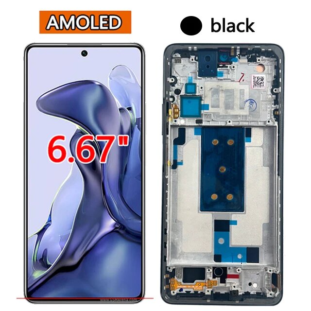 Новый AMOLED-дисплей 6,67 дюйма для Xiaomi 11T, сенсорный экран в сборе с дигитайзером для Xiaomi 11T Pro, замена дисплея