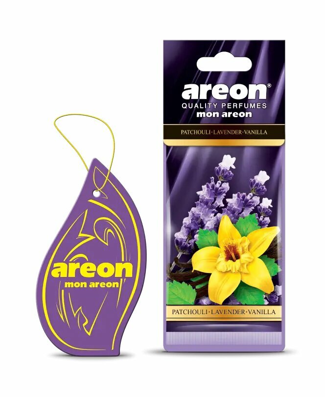 Ароматизатор подвесной Areon 704-043-334-ЧЗБ Patchouli Lavender Vanil/Пачули Лаванда Ваниль