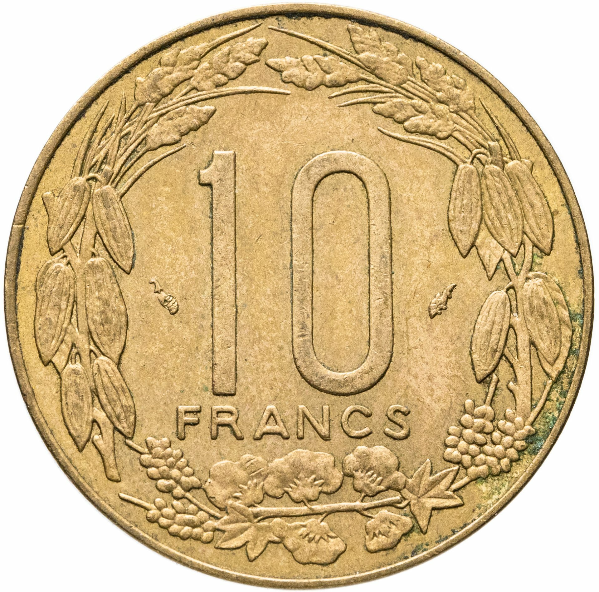 Центральная Африка BEAC 10 франков francs 1985, Бронза, в сохранности XF
