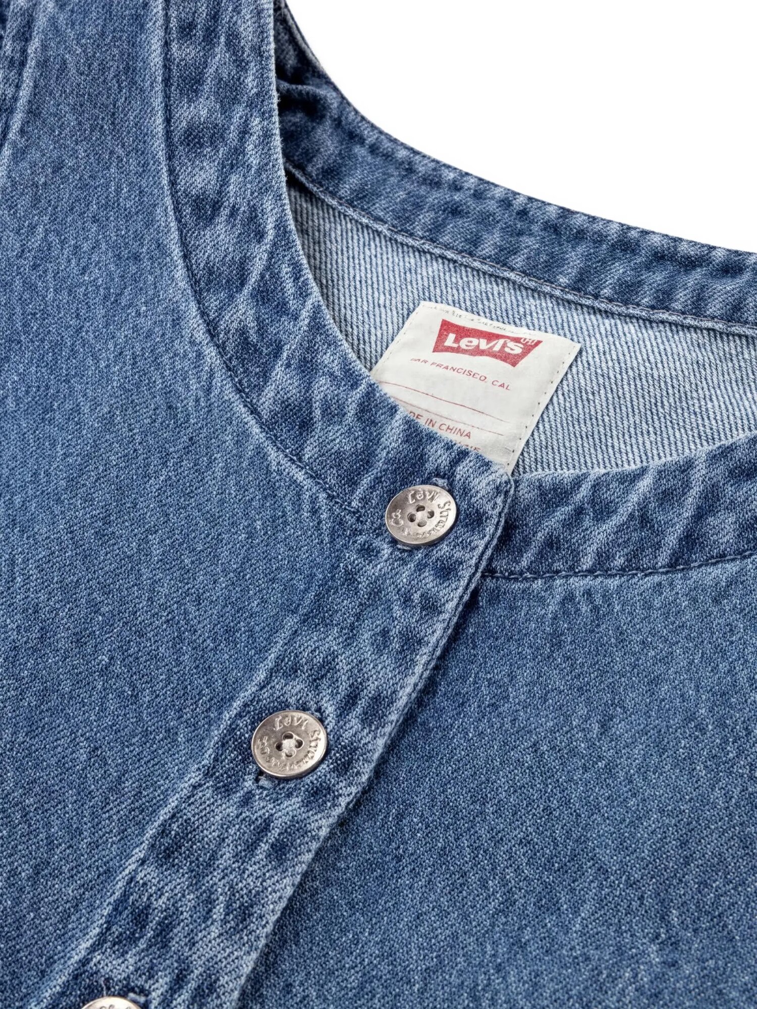 Платье Levi's Ruffled button-up dress, размер 14 лет, синий — фото 1