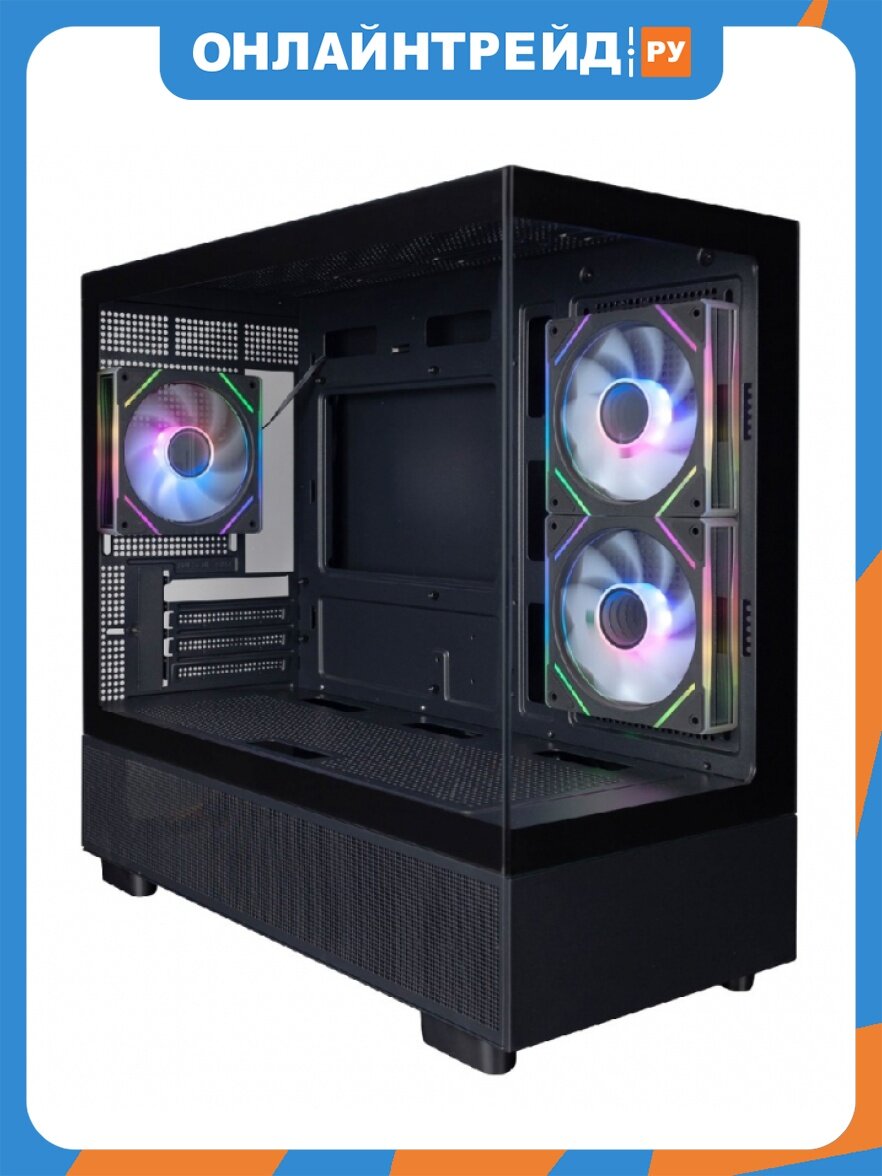 Корпус 1STPLAYER MIKU Mi5 ARGB, черный (Mi5-BK-2FC7R-1FC7)