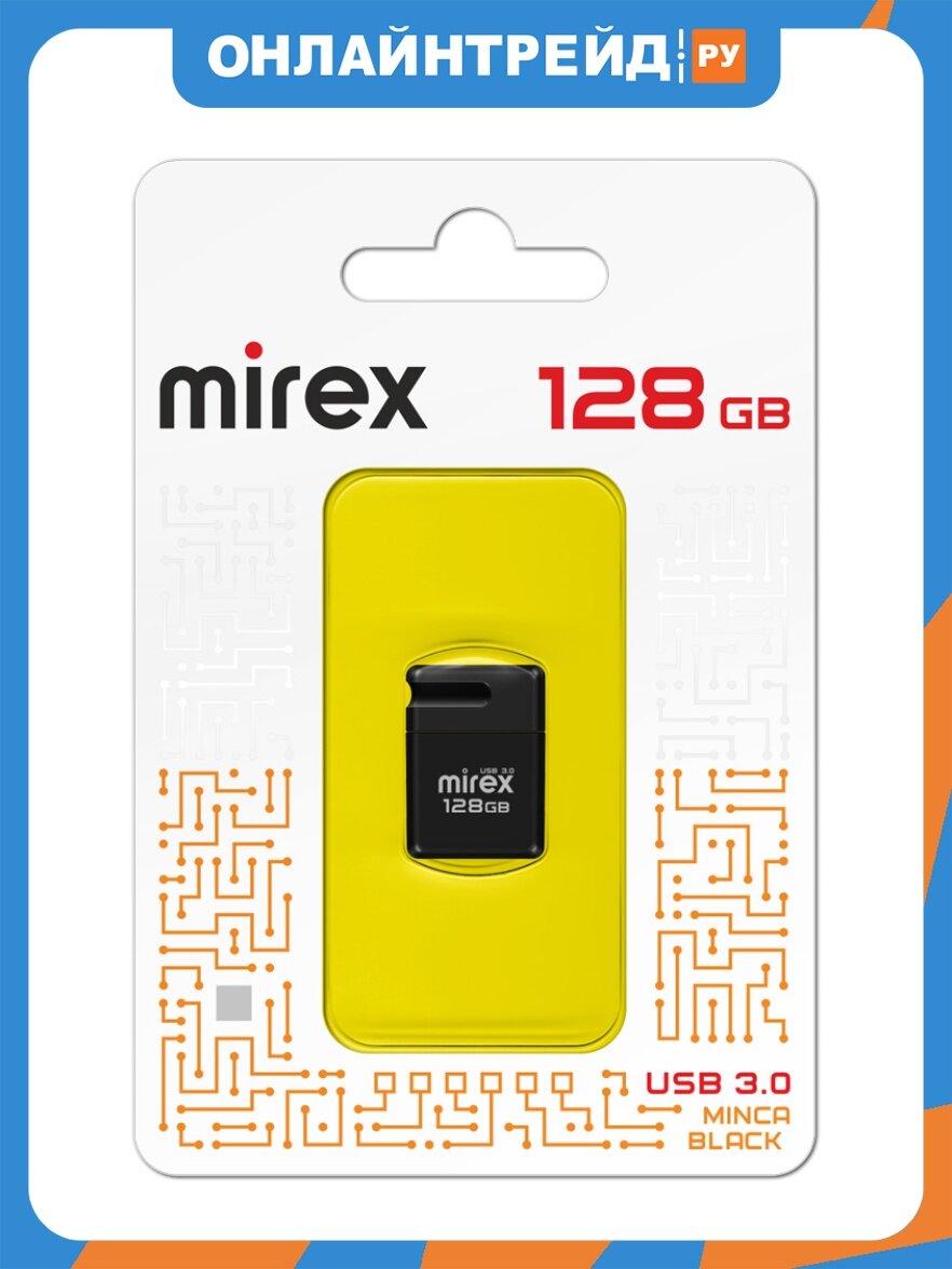 Флэш накопитель Mirex 128 Гб MINCA BLACK USB 3.0 (13600-FM3MB128)