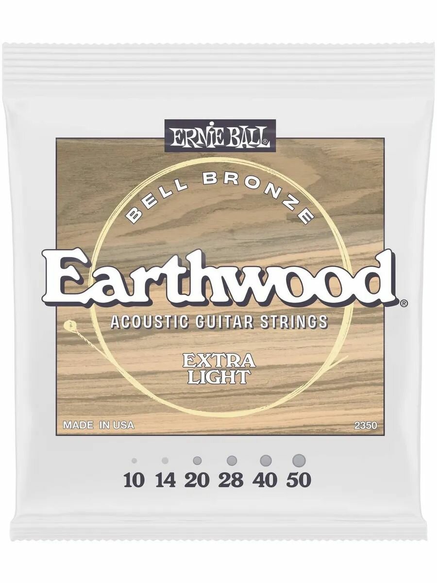 ERNIE BALL 2350 John Mayer Earthwood Bell Bronze Extra Light 10-50 - Струны для акустической гитары