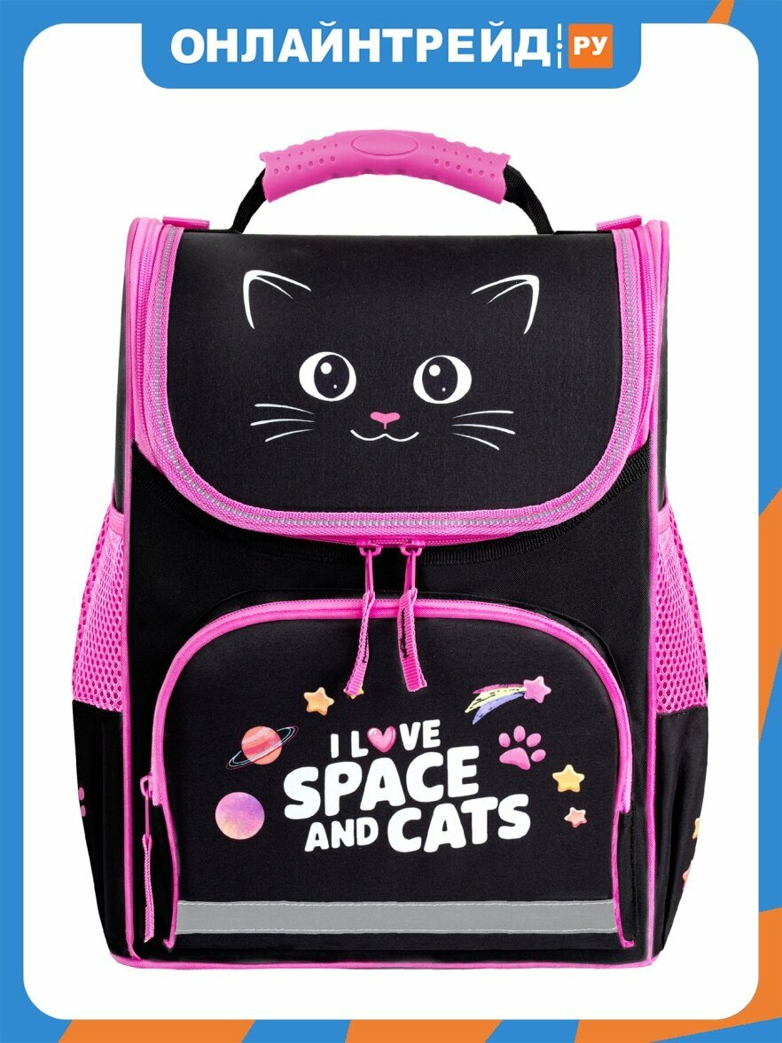 Ранец Пифагор 273134 BASIC Dark kitten 35х28х18 см