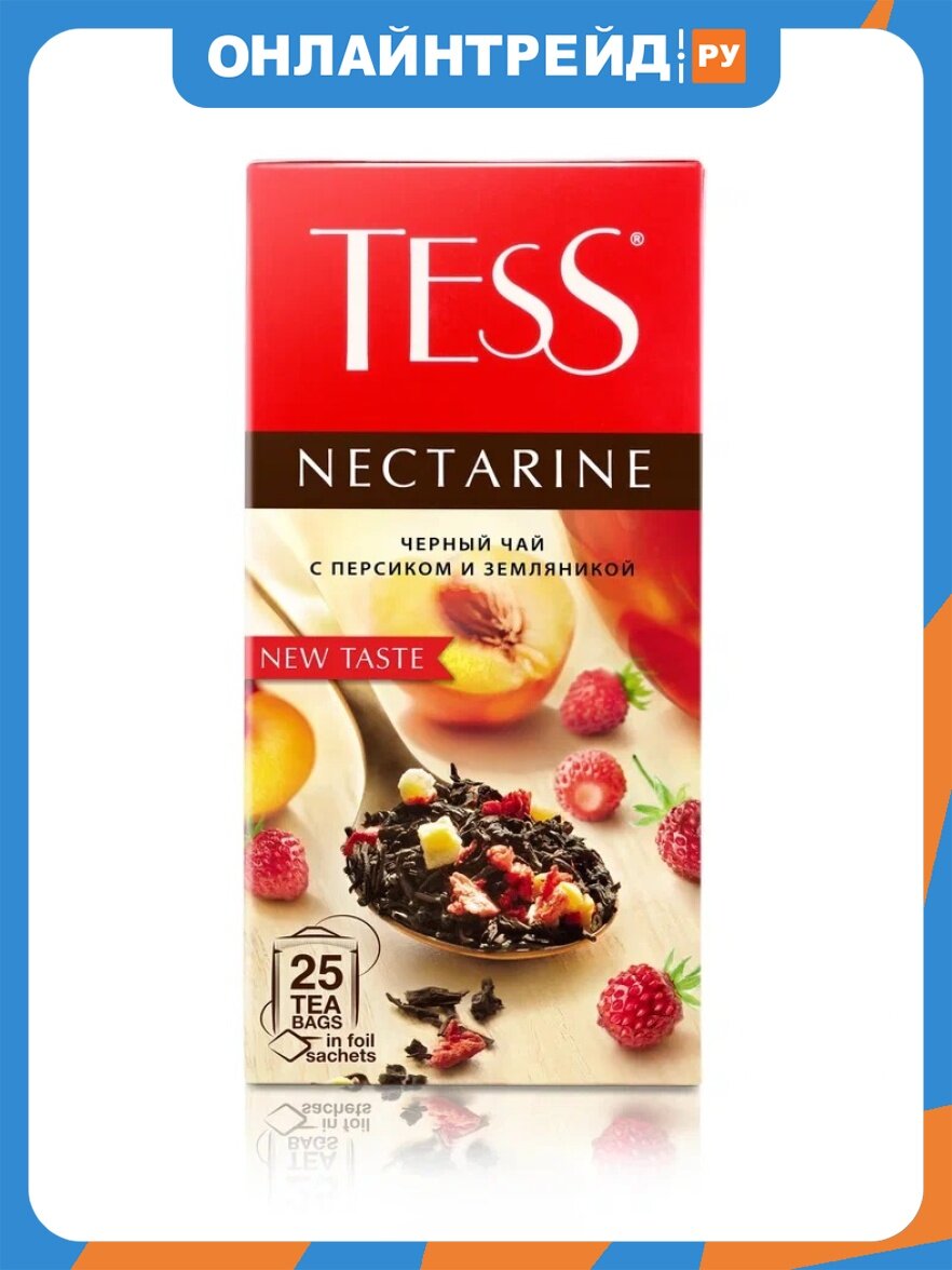 Чай Tess Nectarine пакетированный, черный, с добавками, 25 пакетиков