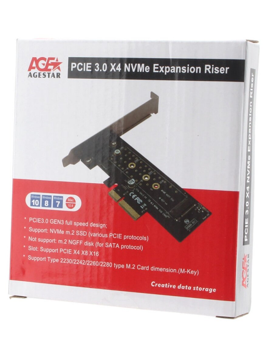 Адаптер Agestar PCI-E для SSD M2 AS-MC01 — фото 1