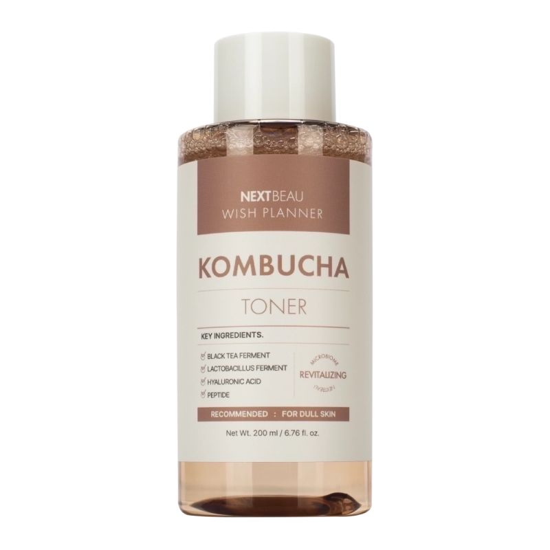 NEXTBEAU Wish Planner Kombucha Biome Toner Тонер с комбучей, пробиотиками и гиалуроновой кислотой