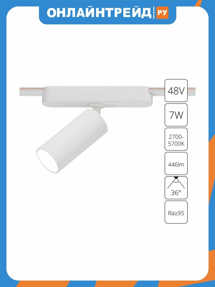 Трековый светодиодный светильник Arte Lamp Rapid A2956PL-1WH