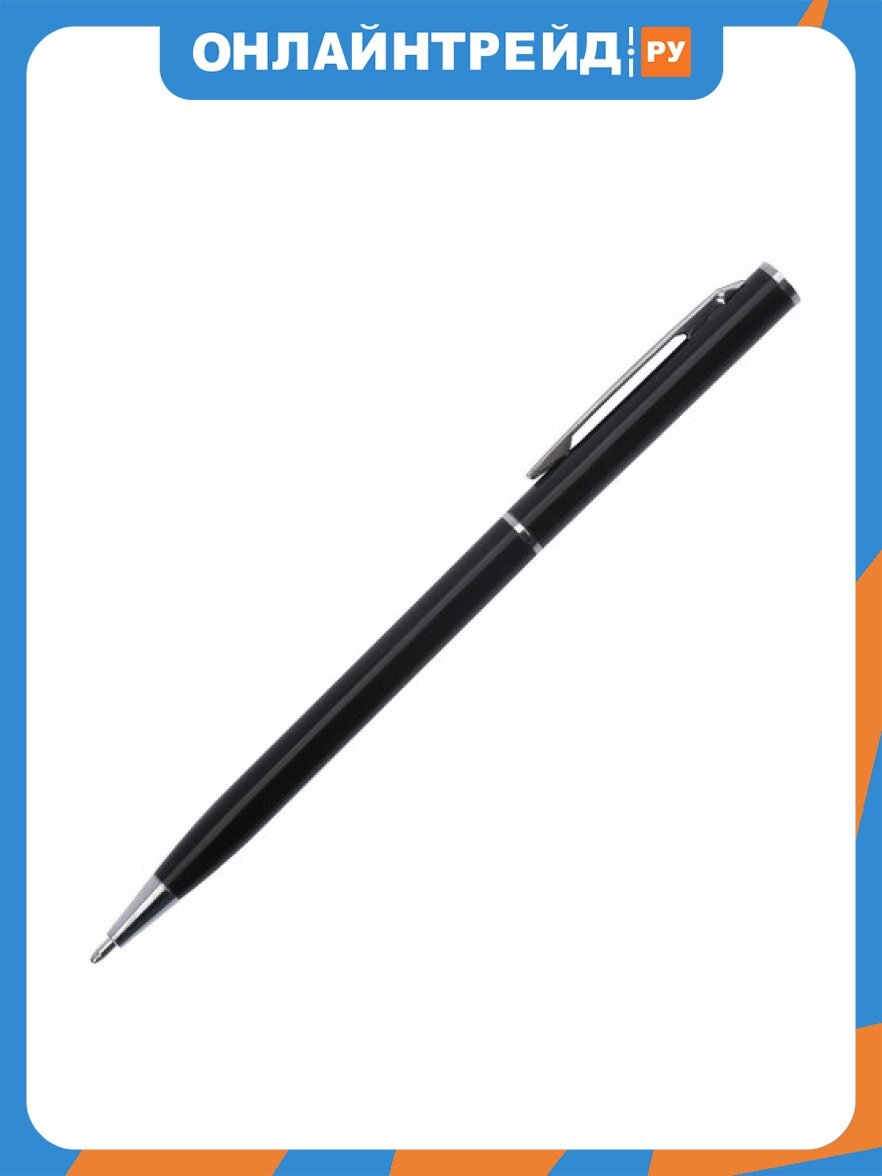 Ручка бизнес-класса Brauberg шариковая "Delicate Black", корпус черный, узел 1 мм, линия письма 0,7 мм, синяя, 141399