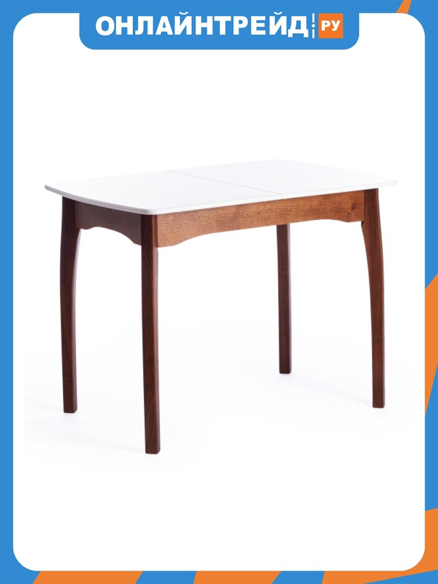 Стол Tetchair CATERINA бук, мдф, 100+30x70x75, коричневый, белый