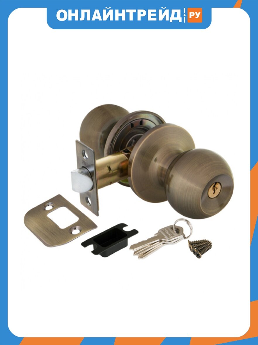 Ручка защелка Punto DK672 AB-ET (6072 AB-E ) (кл./фик.) бронза