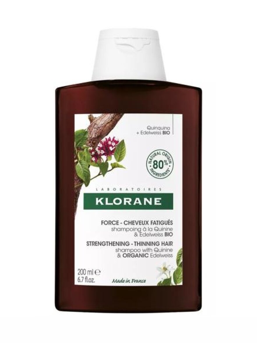 Шампунь для волос Klorane Thinning Hair с экстрактом хинина и органическим экстрактом эдельвейса, 200 мл