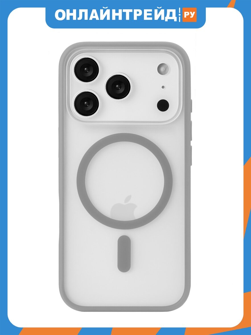 Чехол Ubear Cloud Mag Case для Apple iPhone 17 Pro, MagSafe совместимый, усиленный, силк-тач, серый