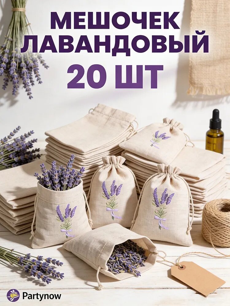 Холщовый мешочек для подарков, хранения и украшений