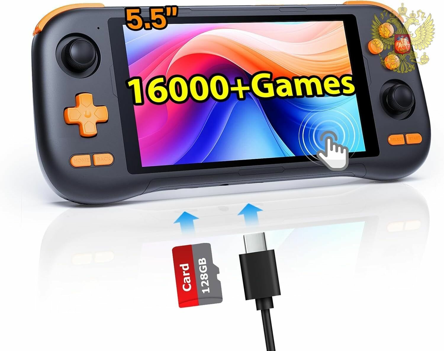 Портативная игровая консоль Kinhank K56 поддерживает более 7000 игр, работает под управлением Android 14.0, имеет 5,5-дюймовый сенсорный IPS-экран, поддерживает сети 2.4G/5G и оснащена Bluetooth 5.0.