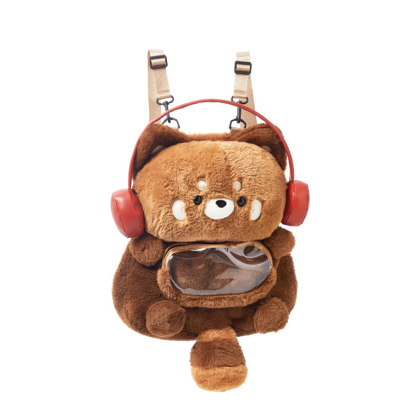 Плюшевая игрушка унисекс The Green Party Animal Collection, Plush-Headphone Panda Backpack, 45CM EU