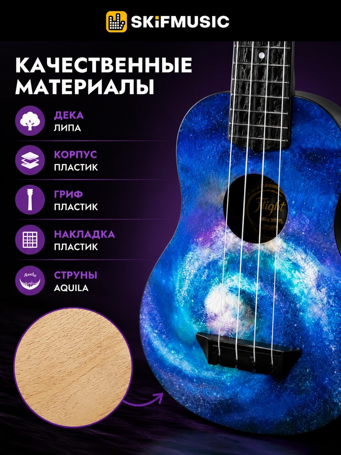 Укулеле сопрано FLIGHT TUS 40 SPACE — фото 1