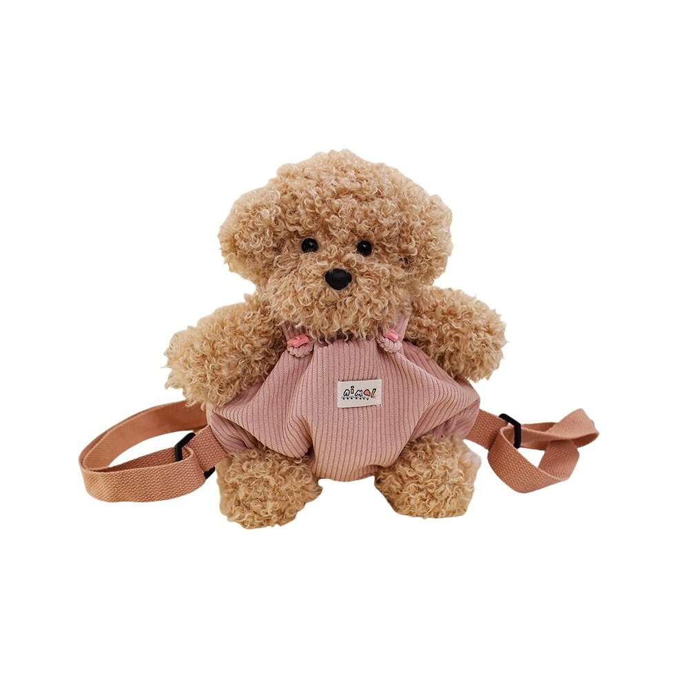 Подарочная сумка унисекс KUMAOYA "С Днем Рождения", 27 см, Brown Teddy Dog (with A Pocket on The Back-Detachable Clothing)