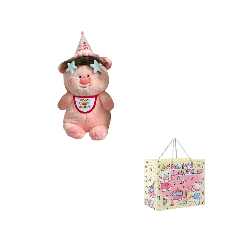 Плюшевые куклы унисекс YUOU для укладки волос, 45CM EU, Hair Pig+Birthday Hat+Bib+Hair Clip
