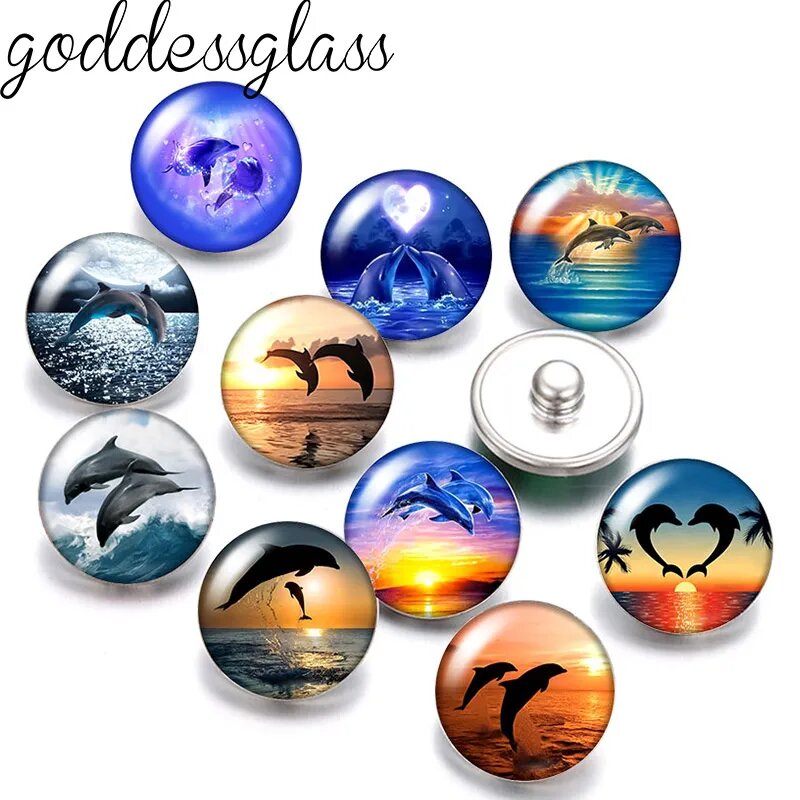 Кнопки-застежки Cartoon Wild Animals 12мм/18мм 10 шт 18mm snap buttons, DB1540