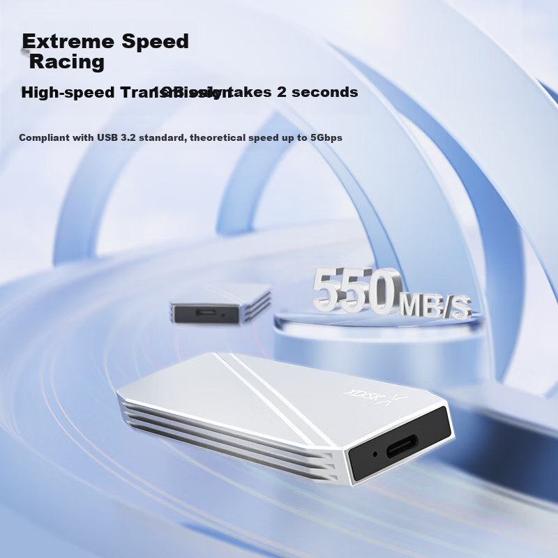 XDISK M Series 512GB USB3.2 портативный SSD Type-C светло-серый ультратонкий для прямого подключения к телефону и