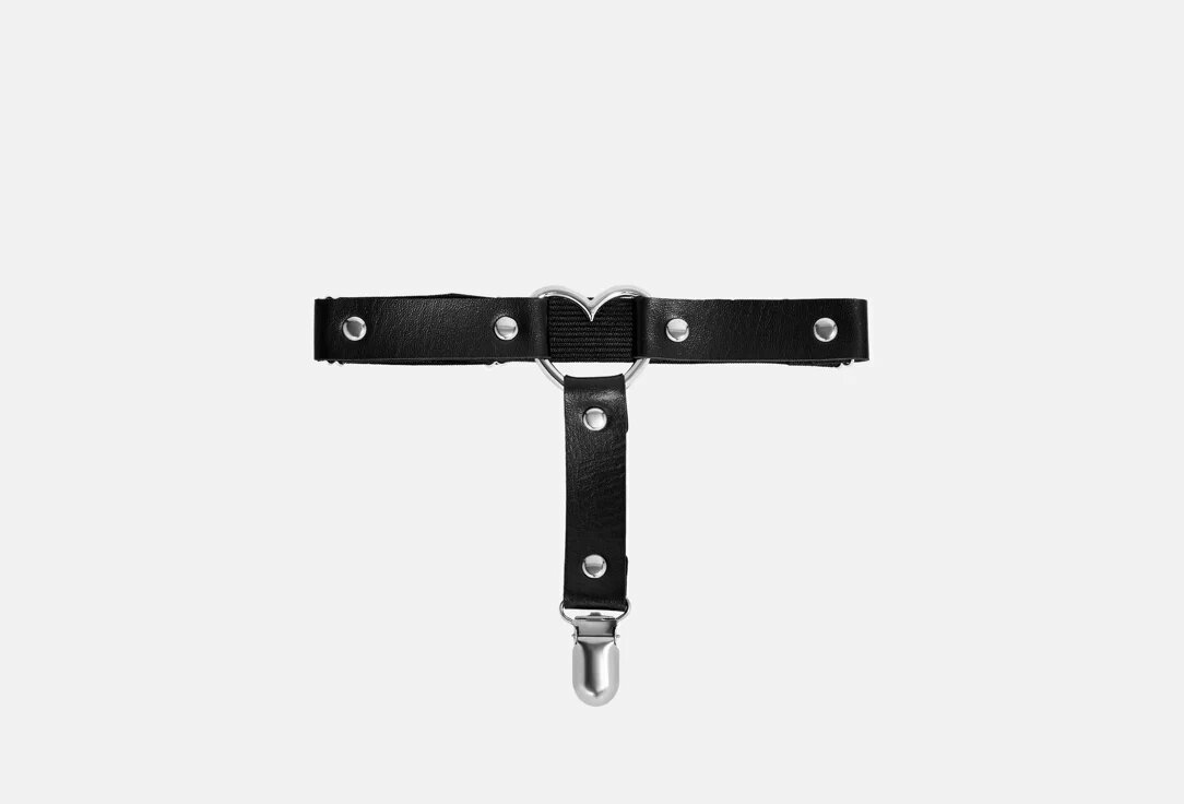 Bijoux pour toi WITH BOW BLACK Гартер с металлическим сердцем