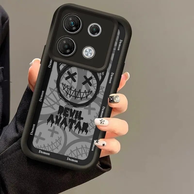 Силиконовый чехол на Infinix GT 10 Pro / Инфиникс GT 10 Про аниме, No future black, прозрачный