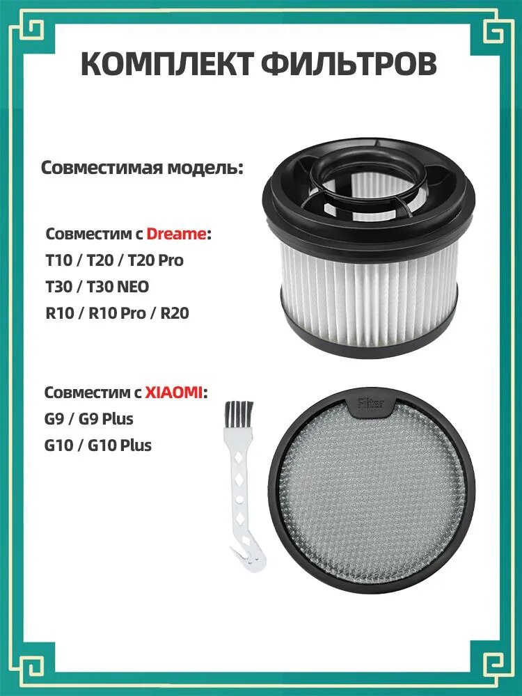 Фильтры, совместимые с пылесосами Dreame T10 T20 T30 R10 R20 Xiami Handheld Vacuum Cleaner G9 G9 Plus G10 G10 Plus
