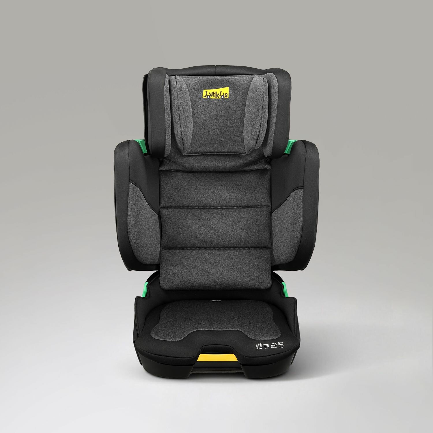 Автокресло-бустер Jovikids ROBER+ группа 2/3, 15-36 кг, рост 100-150 см, ISOFIX, стандарт i-Size R129, складное, для детей 3-12 лет, цвет чёрный (Twilight Black)