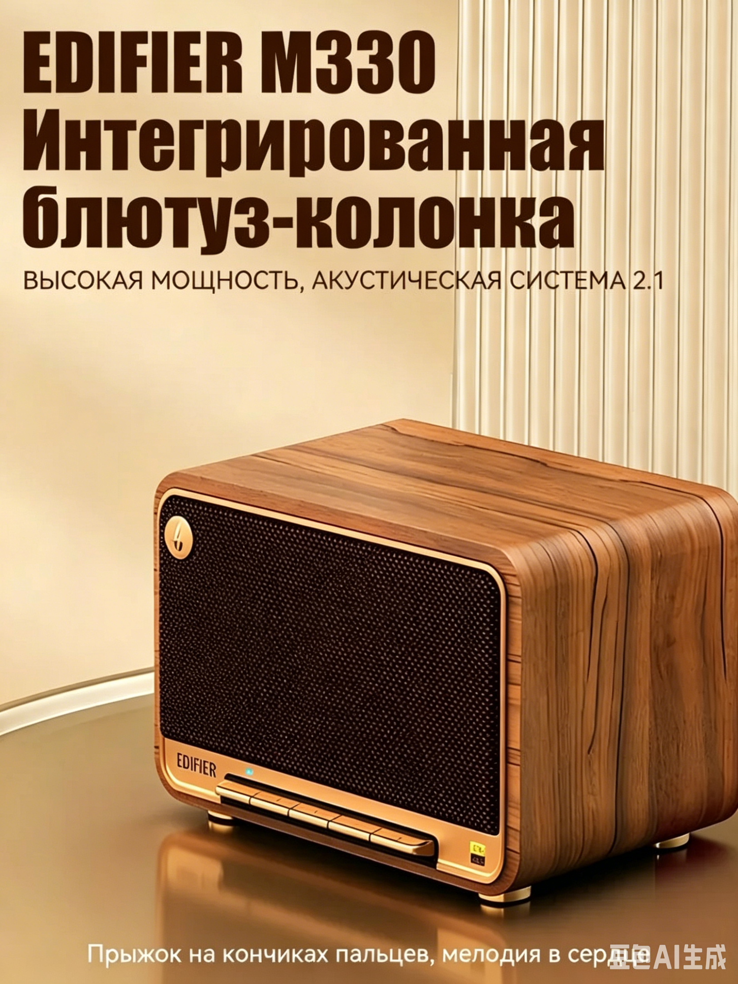 EDIFIER M330 Портативная Bluetooth-колонка в стиле ретро, универсальная колонка Wood grain color