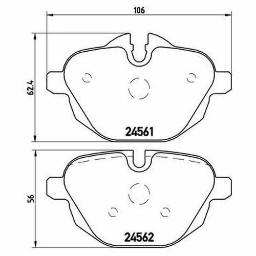 Колодки тормозные дисковые, комплект bmw (brilliance) 5 series (f10, f18) 08/10-> / bmw (brilliance) Brembo P06064X