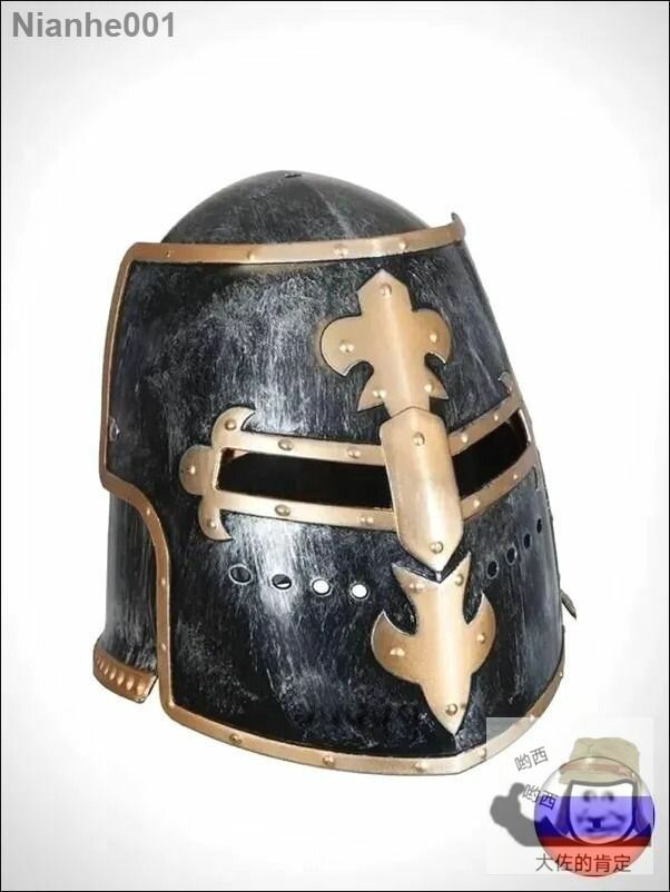 Аутентичный рыцарский шлем в стиле Средневековья (модель TK-37405)/Игрушечный шлем рыцаря крестоносца