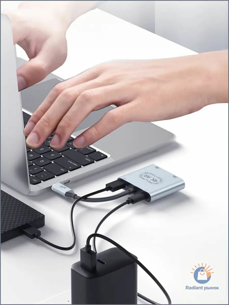USB-C-конвертер для подключения AR-очков и зарядки, 4 в 1