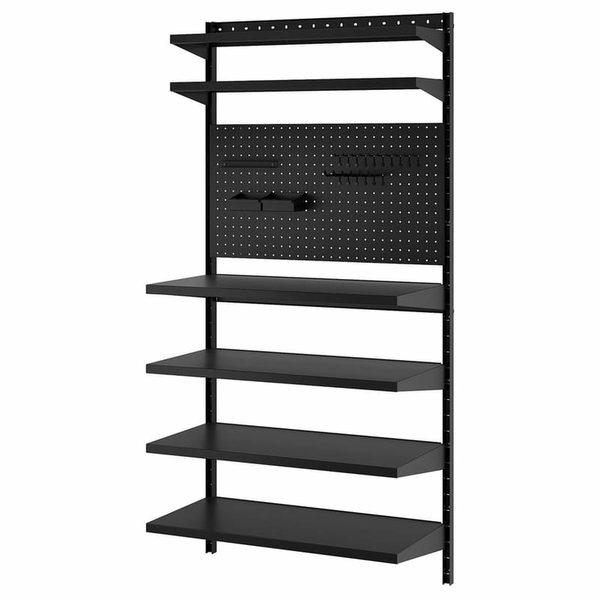 Полка IKEA BROR 995.718.64, металл, цвет черный, 88х30/45х180 см