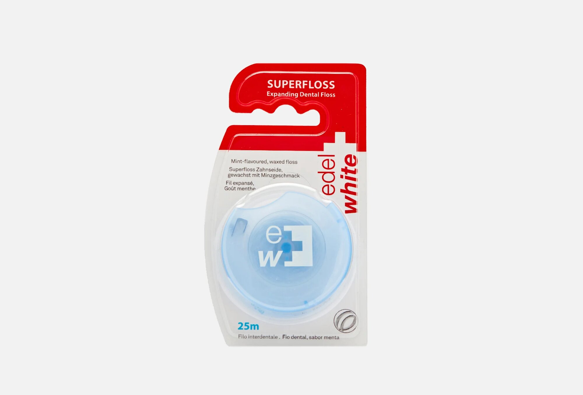 Edel+white Waxed Mint-Flavoured Expanding Superfloss зубная нить, 25м 1шт