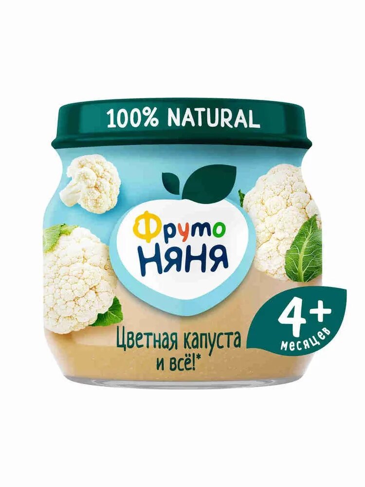 Пюре овощное ФрутоНяня с 4 месяцев, цветная капуста, 80 г
