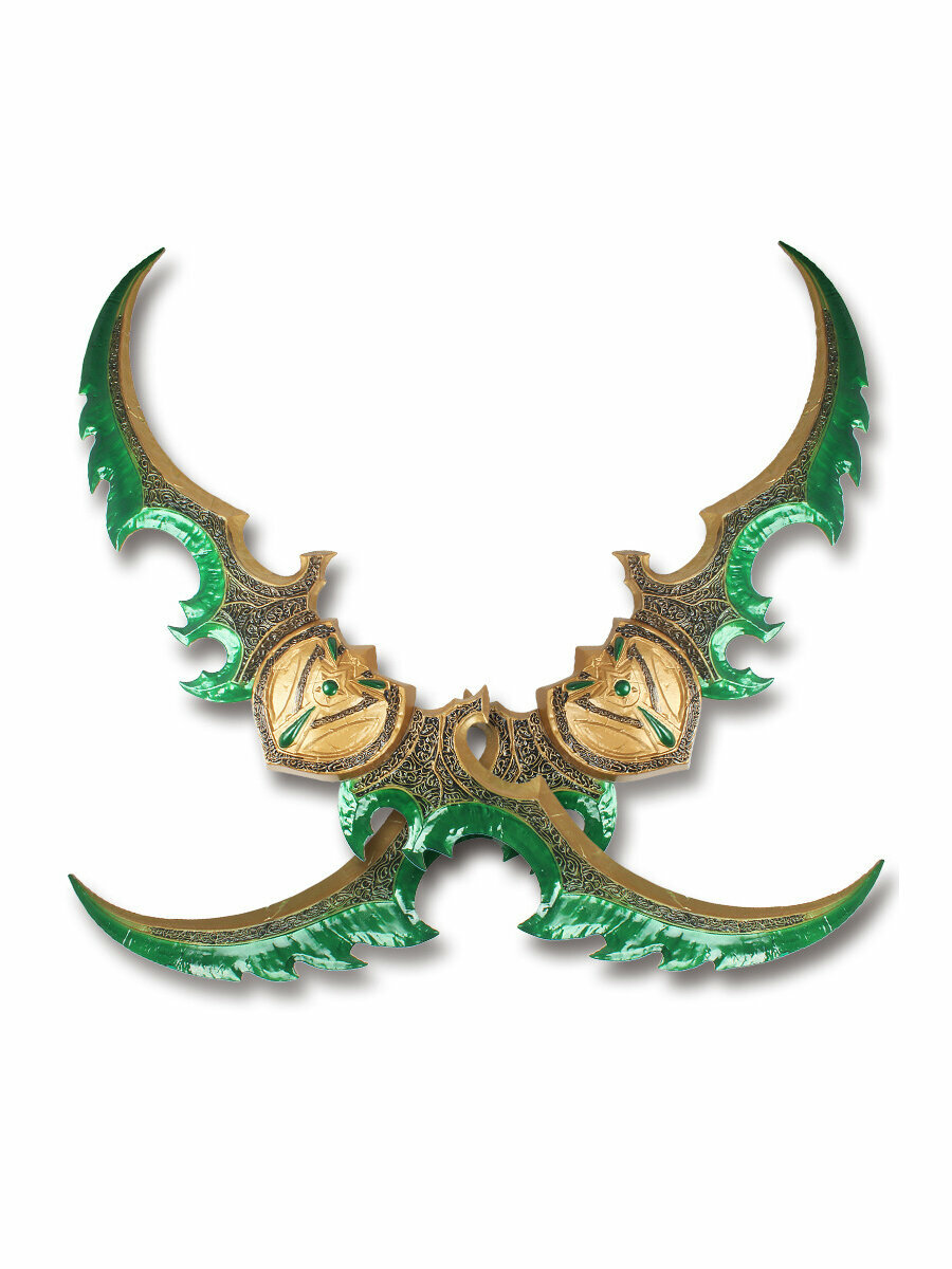 Коллекционный металлический артефакт из World of Warcraft - Эбеновые клинки Азинот (Иллидан), длина 127 см, вес 5.43 кг