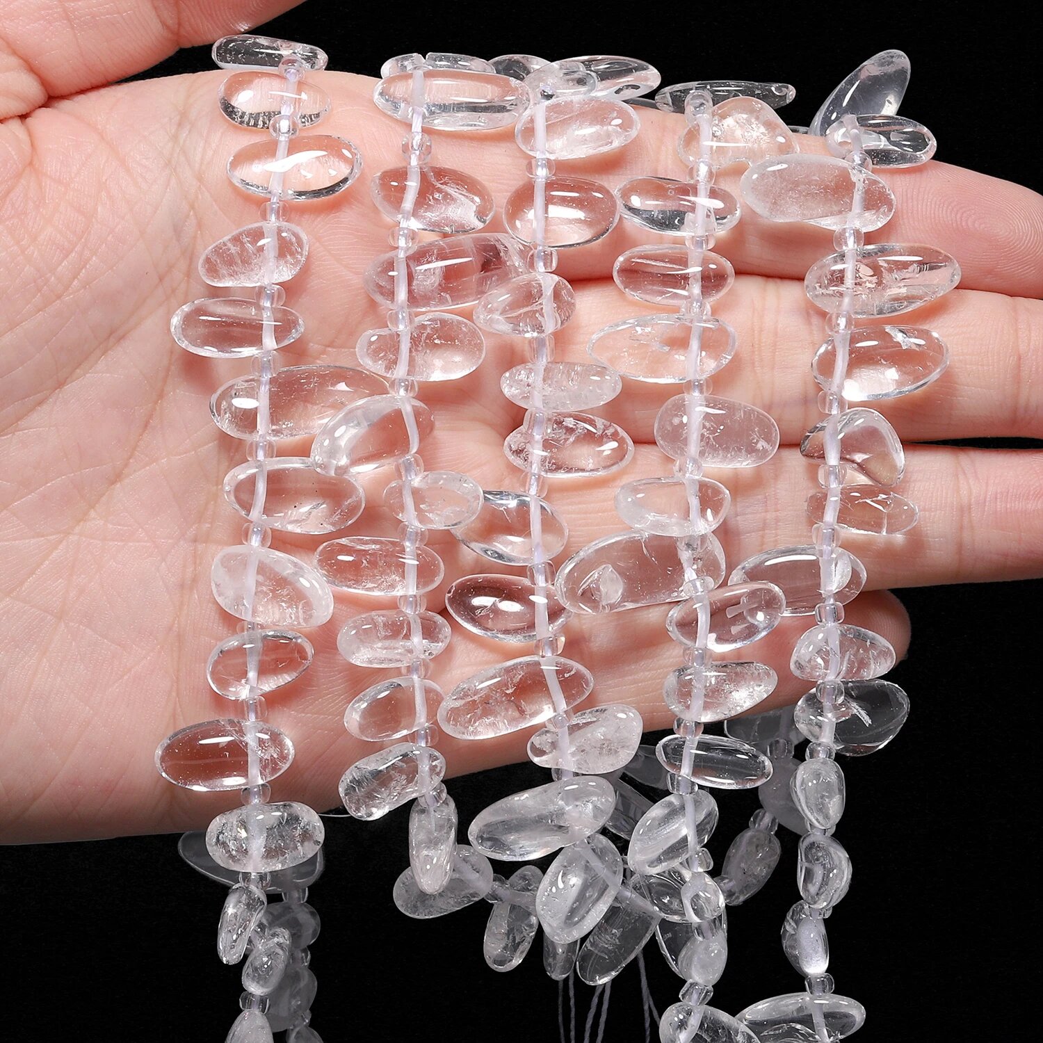 Бусины из лепидолита TTUIJI 10-14 мм 20-25 шт. clear quartz