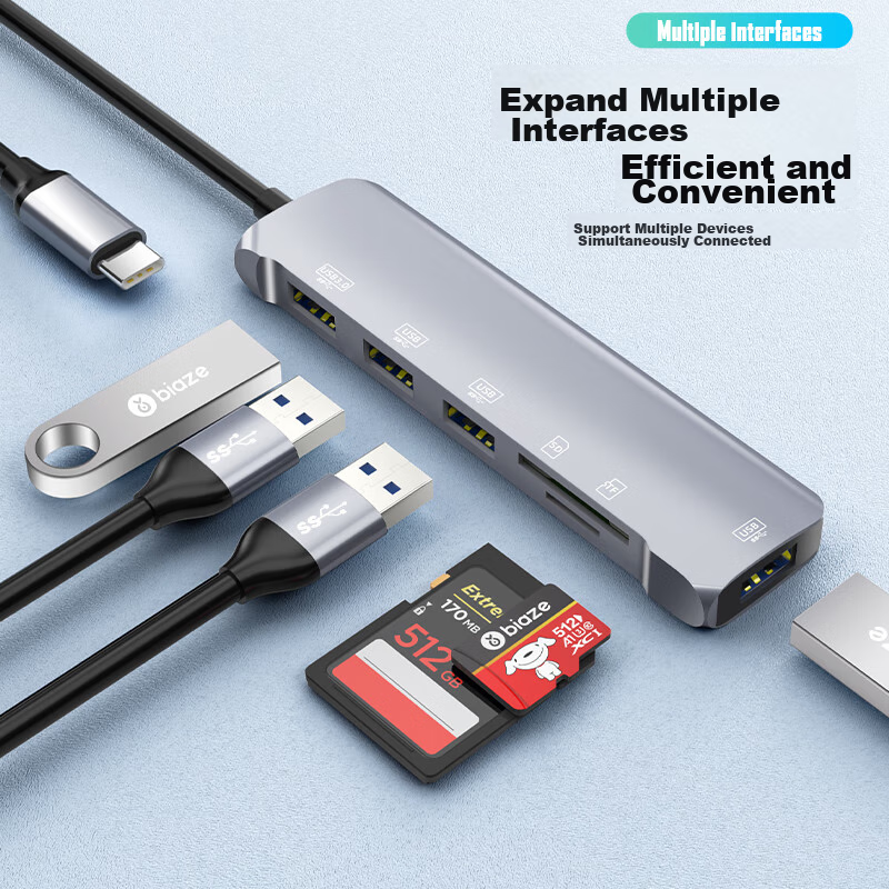 BIAZE Type-C многофункциональный карт-ридер для Apple M1 MacBook Pro iPad USB-C к USB3.0 TF SD картам