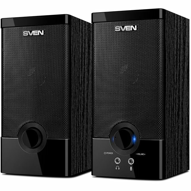 Колонки SVEN SPS-603 черный USB-порт ПК, ноутбука или адаптер 5V DC