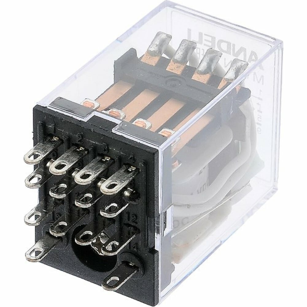 Промежуточное реле ANDELI MY4 24V DC 3А LED c 4 переключающимися контактами артикул ADL09-228