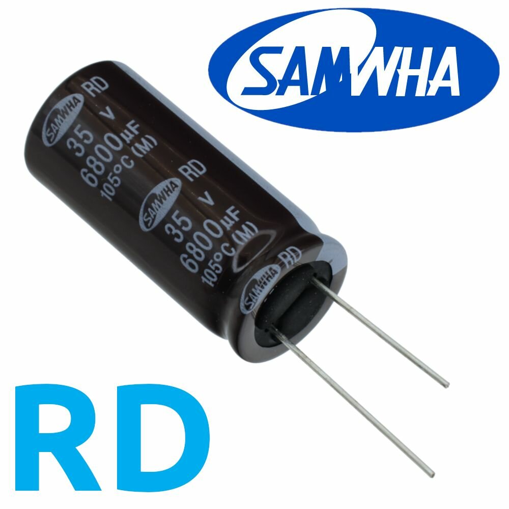 6800мкФ 35В / RD / 18x40 / 105 С / конденсатор электролитический (2шт)