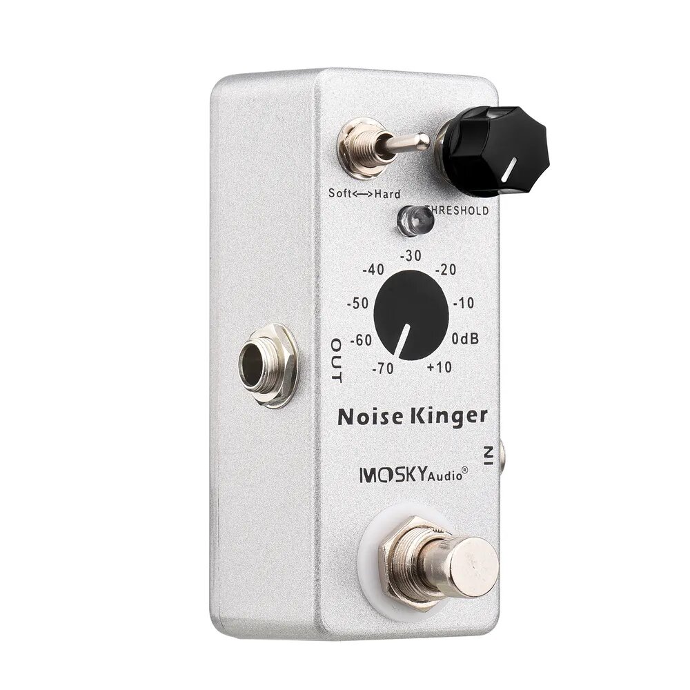 Эффектный педал MOSKYaudio Noise Kinger для гитары и баса с функцией подавления шума, двумя режимами работы, технологией True Bypass, металлическим