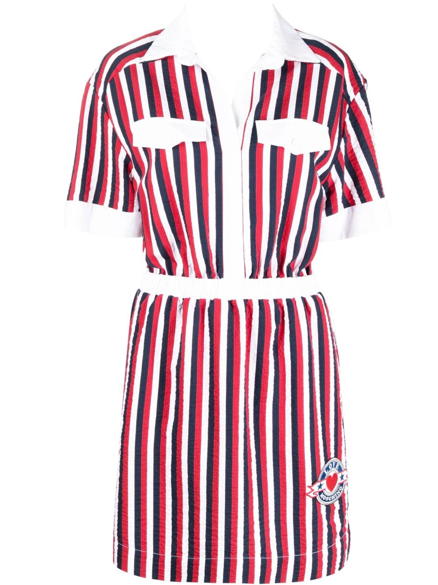 Платье Striped elasticated waist shirt dress